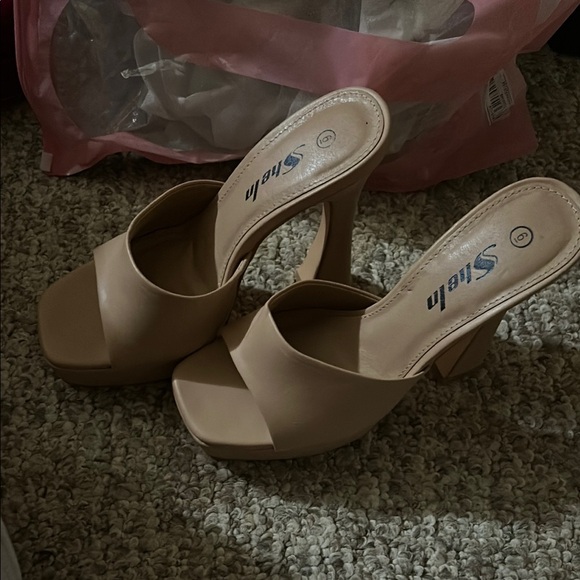 SHEIN | Shoes | Shein Womens Tan Heeled Sandals | Poshmark